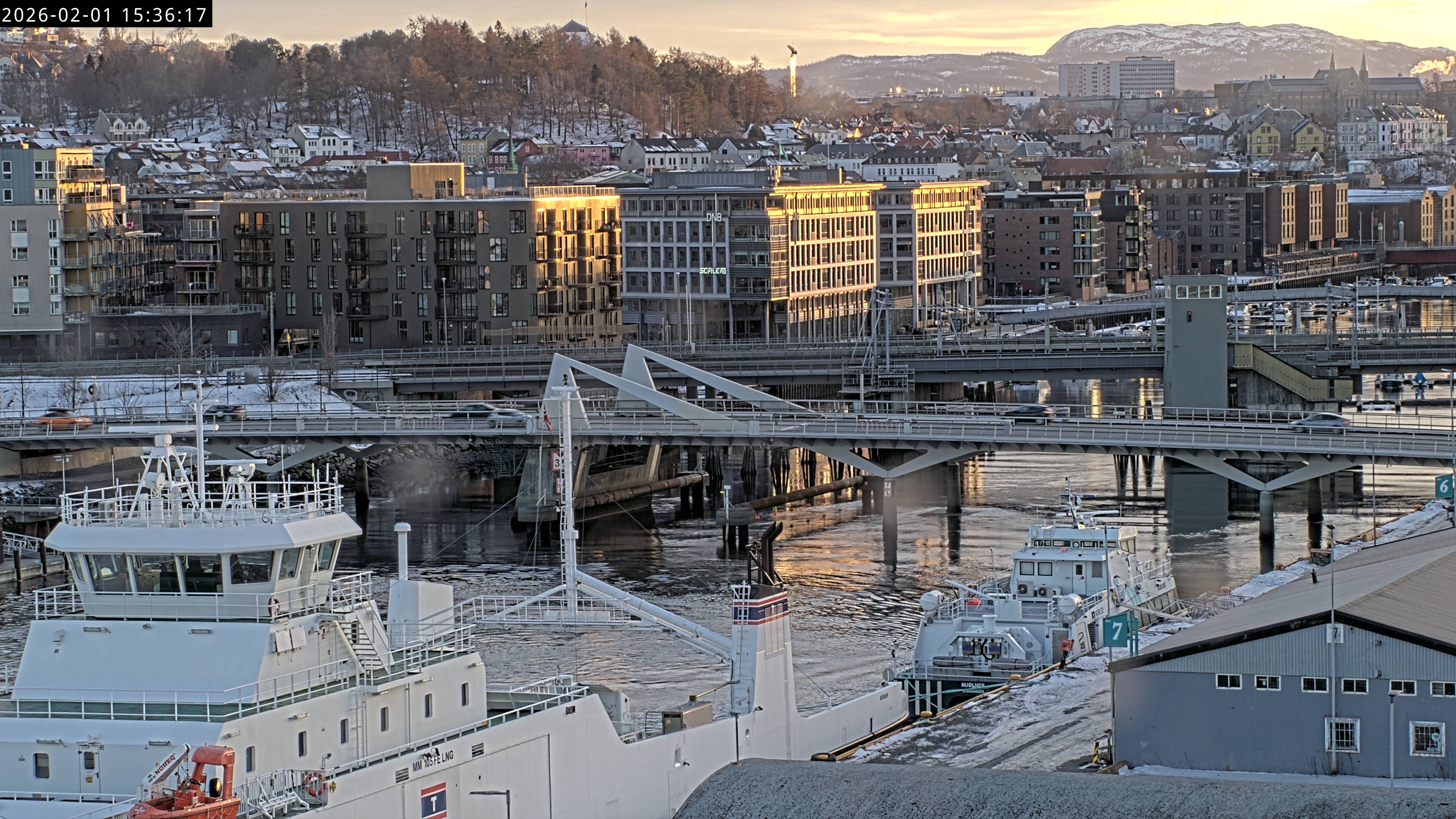 Webcam Trondheim / Blick auf die Brücke Pirbrua / Trøndelag / Norwegen